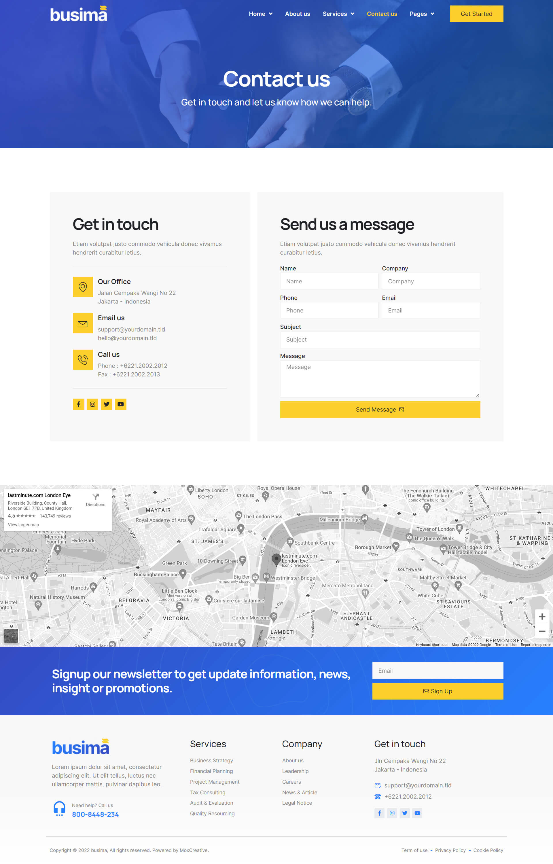 Busima - Business Consultant Elementor Template Kit by moxcreative